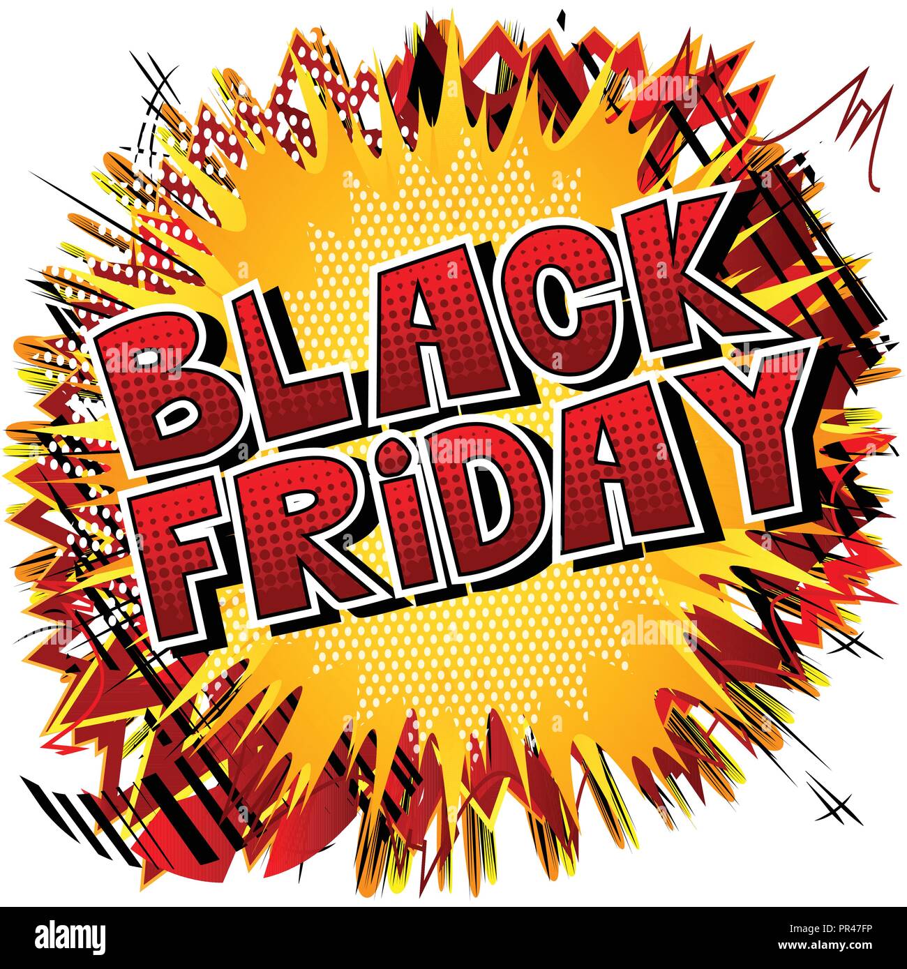 Black Friday - Vector illustrated comic book style phrase Stock Vector ...