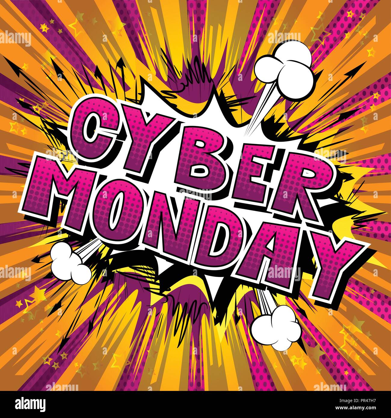 Cyber Monday - Vector illustrated comic book style phrase Stock Vector ...