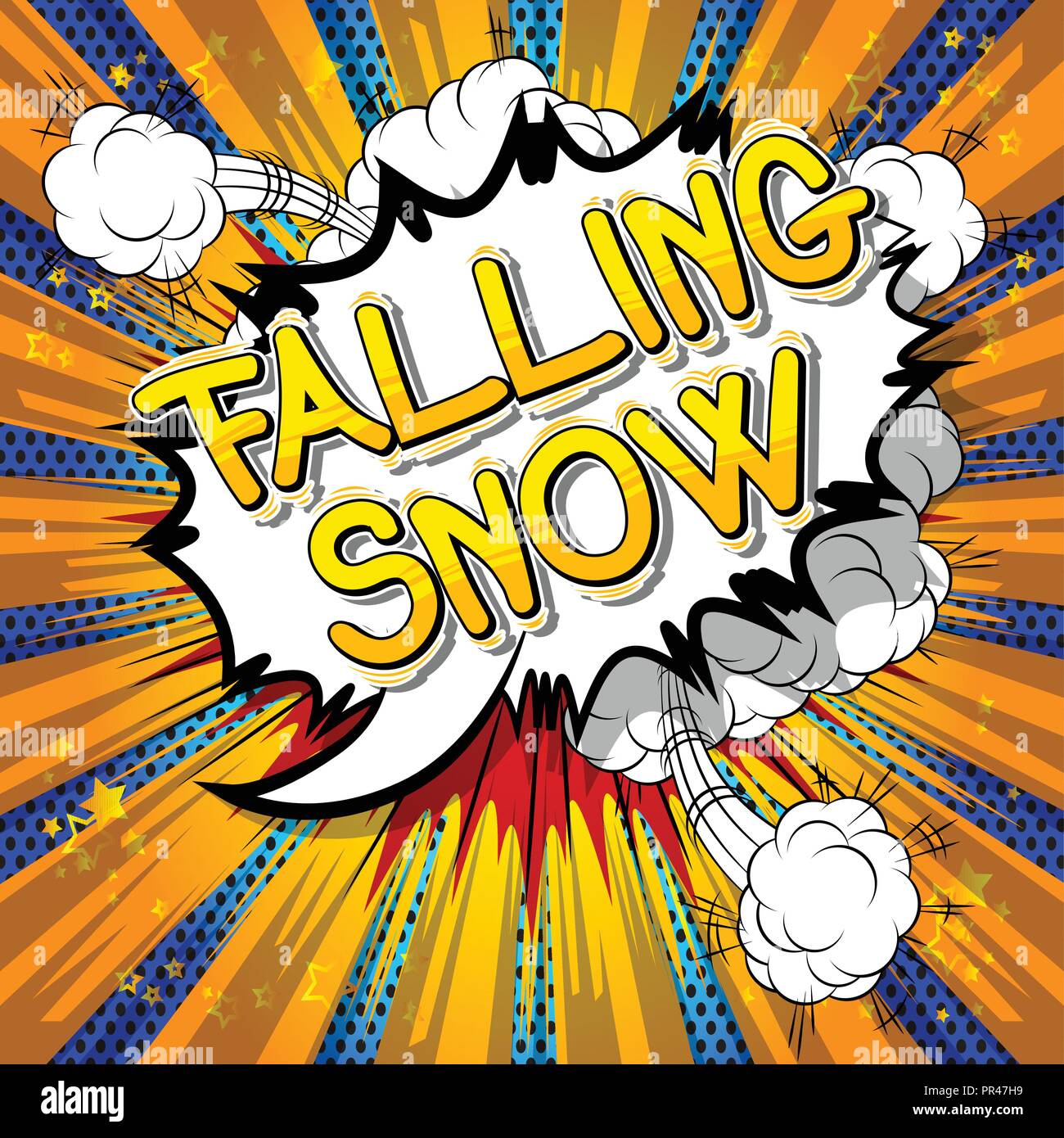 Falling Snow - Vector illustrated comic book style phrase Stock Vector ...