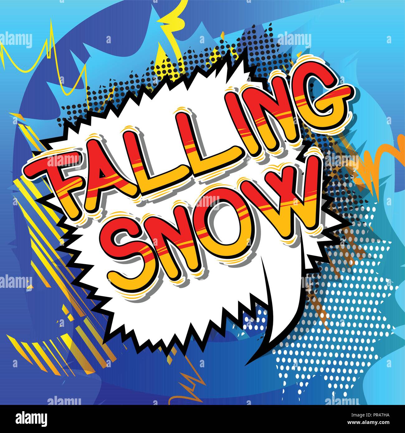 Falling Snow - Vector illustrated comic book style phrase Stock Vector ...