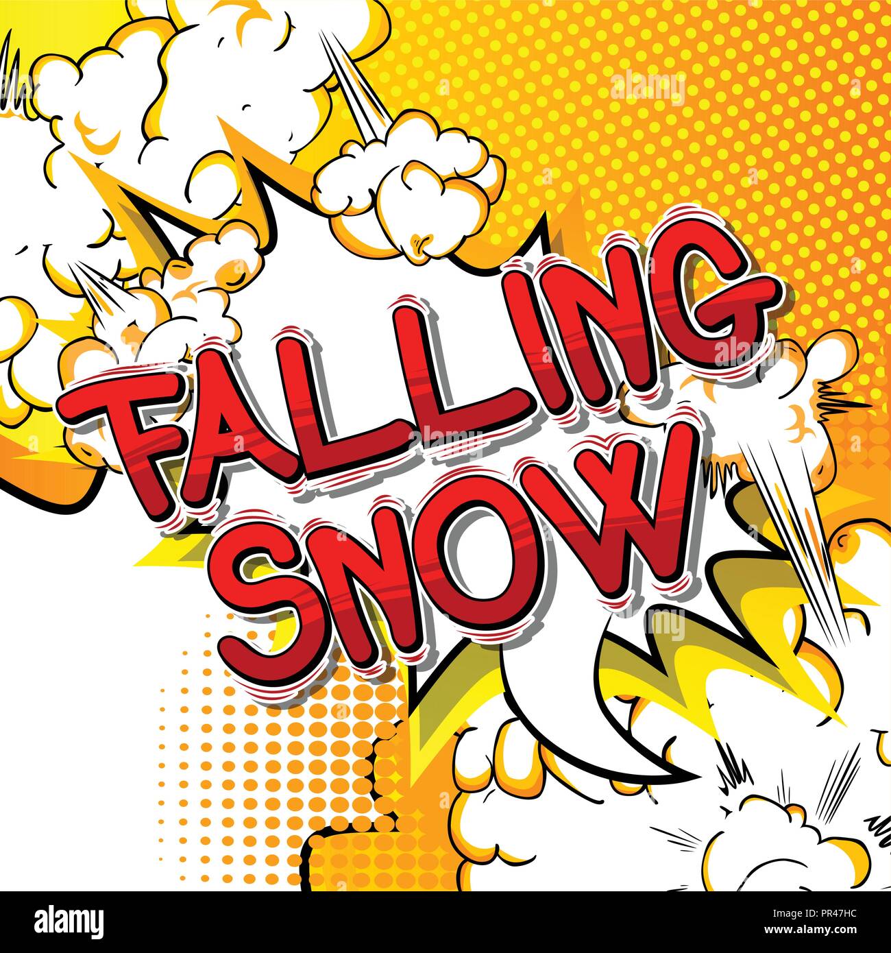 Falling Snow - Vector illustrated comic book style phrase Stock Vector ...