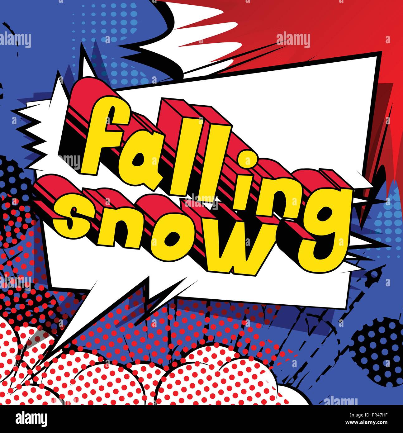 Falling Snow - Vector illustrated comic book style phrase Stock Vector ...