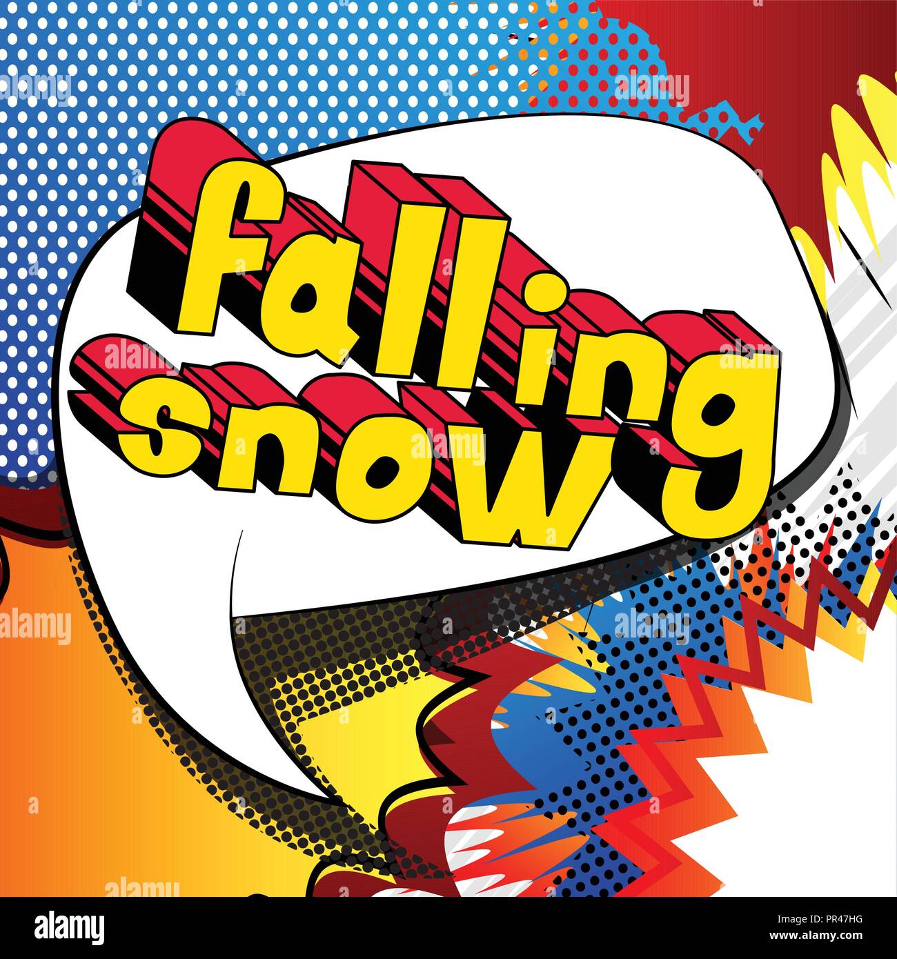 Falling Snow - Vector illustrated comic book style phrase Stock Vector ...