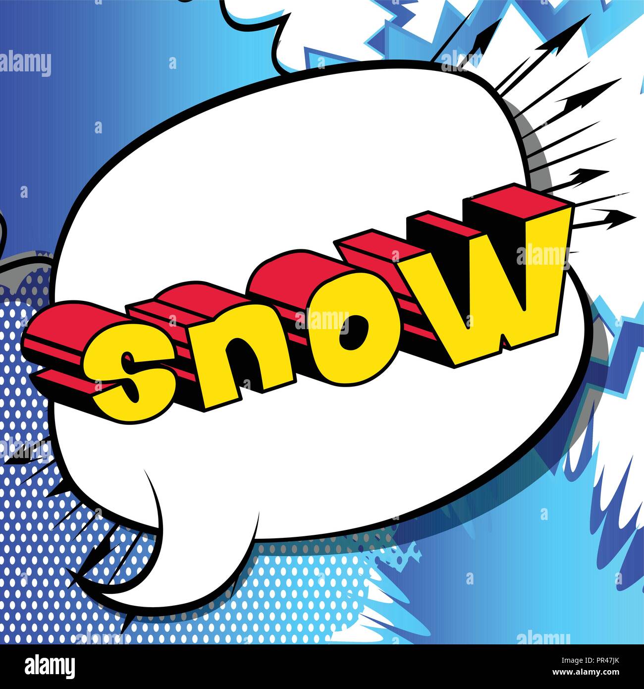 Snow - Vector illustrated comic book style phrase Stock Vector Image ...