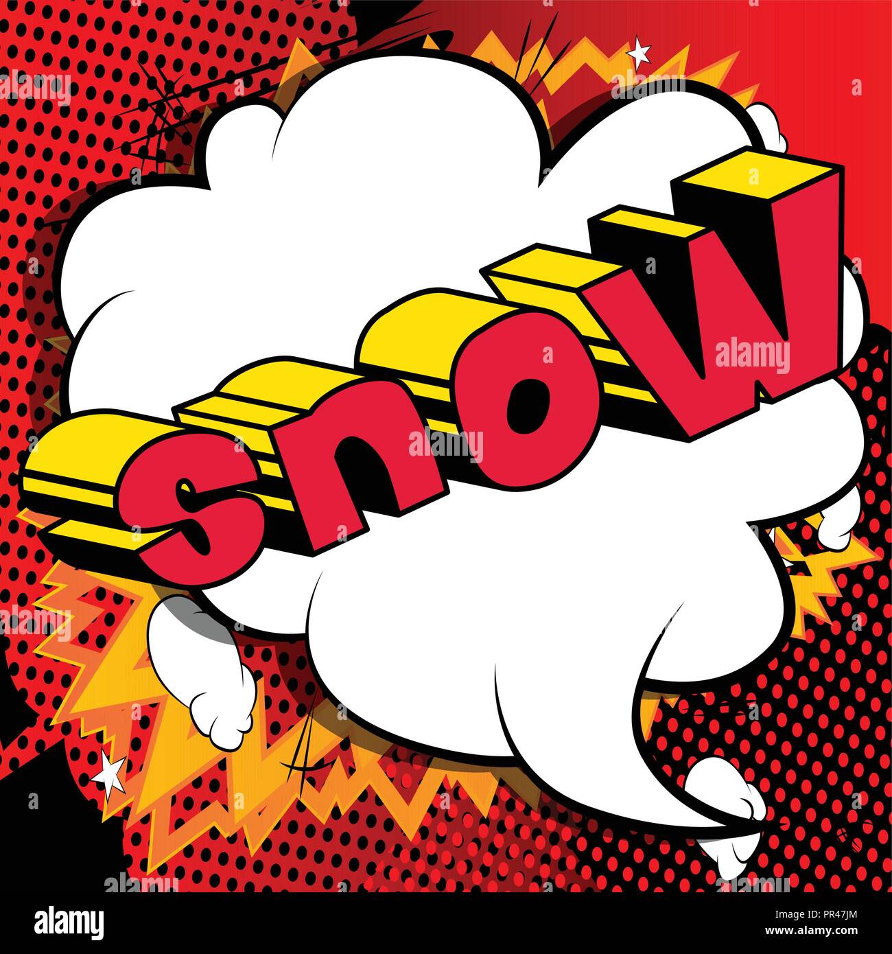 Snow - Vector illustrated comic book style phrase Stock Vector Image ...