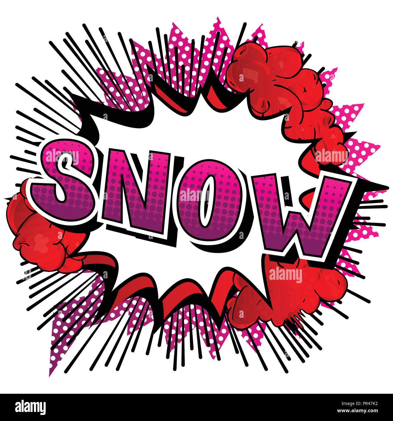 Snow - Vector illustrated comic book style phrase Stock Vector Image ...