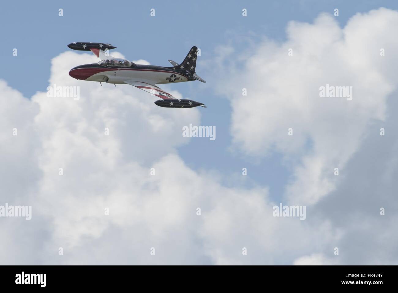 A U.S. Air Force T-33 Shooting Star flies for a photo pass Sept. 8 ...