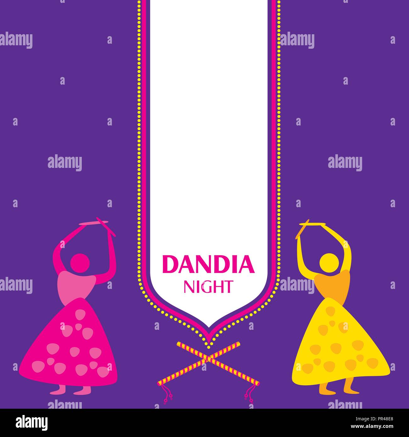 Illustration of Navratri and Garba utsav greeting card stock vector ...