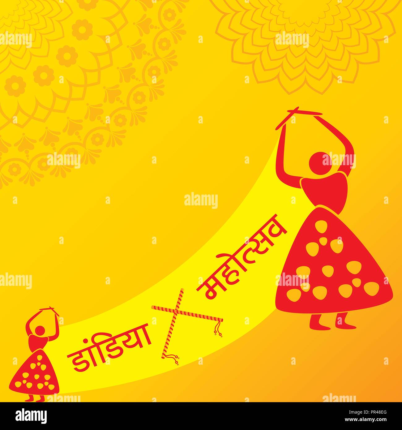 Illustration of Navratri and Garba utsav greeting card stock vector ...