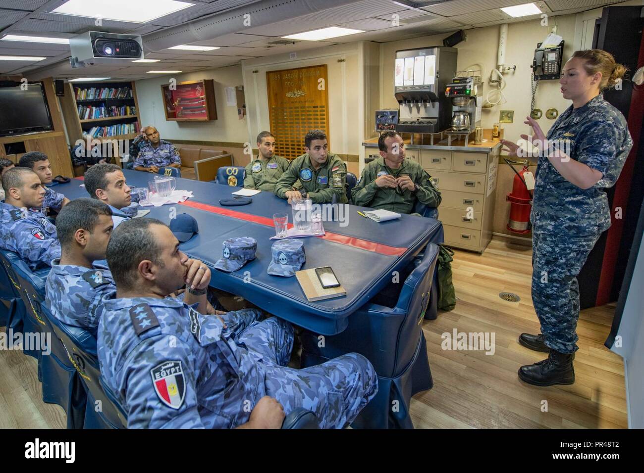 SAFAGA, Egypt (July 29, 2018) U.S. Navy Lt. Savannah Peters, right ...