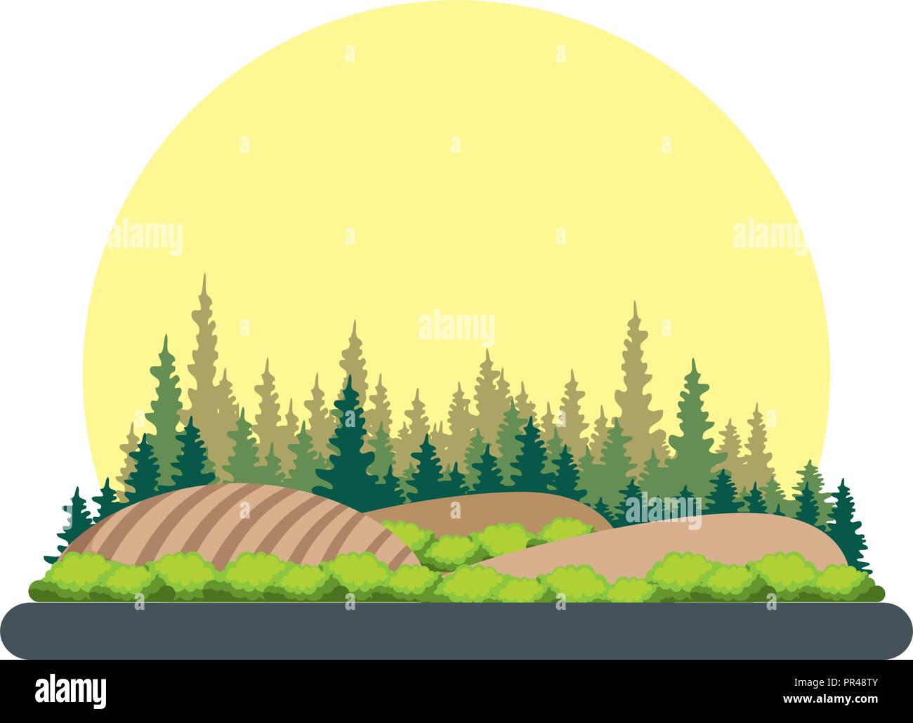 road with landscape scene vector illustration design Stock Vector Image ...
