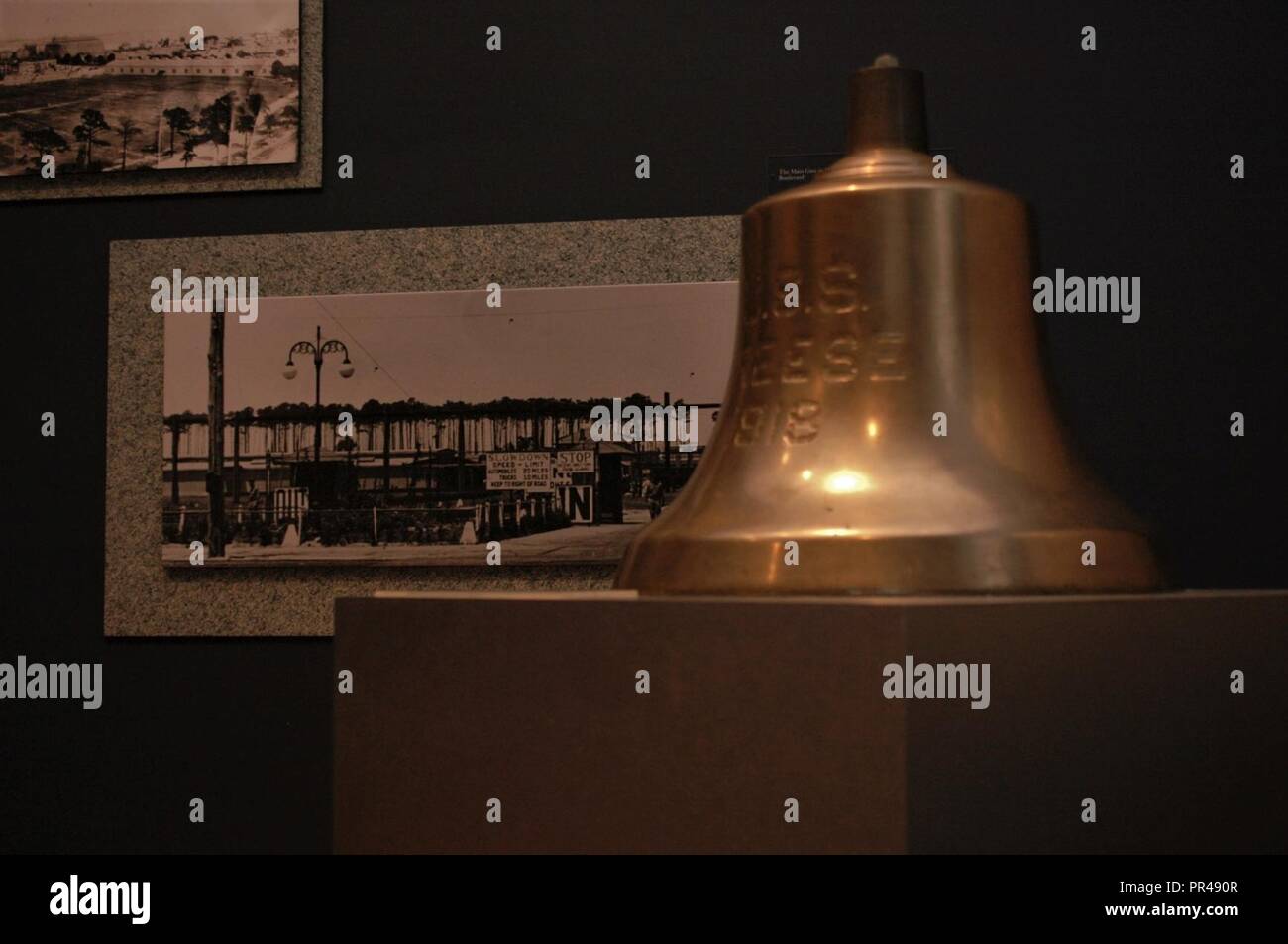 The brass ship’s bell from the USS Breese (DD-122) is on display at the ...
