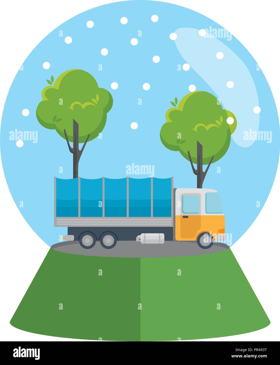 truck vehicle in snow sphere vector illustration design Stock Vector ...