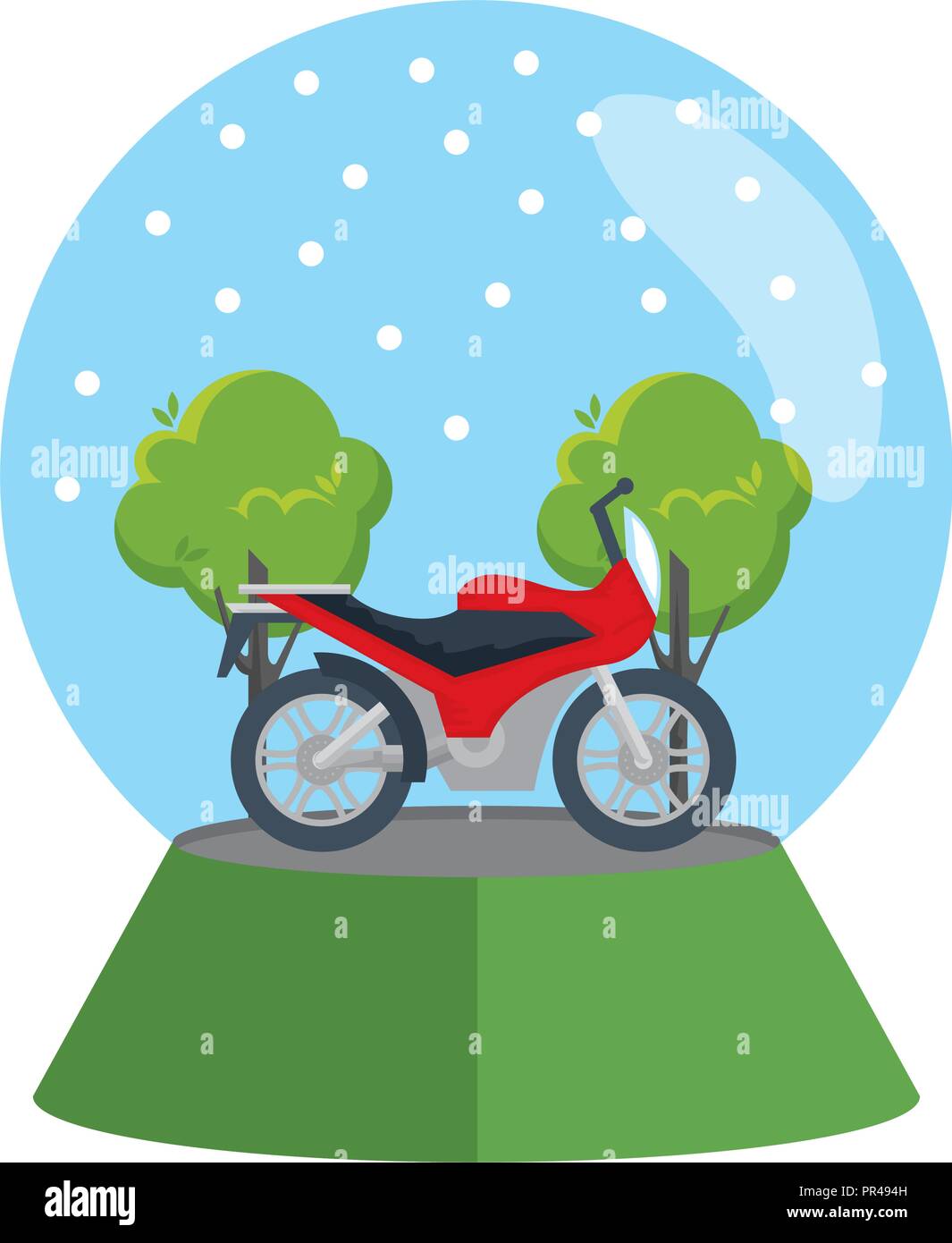 motorcycle in snow sphere vector illustration design Stock Vector Image ...
