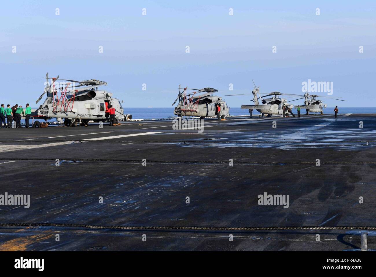 ATLANTIC OCEAN (Sept. 7, 2018) MH-60R Seahawk helicopters, assigned to ...