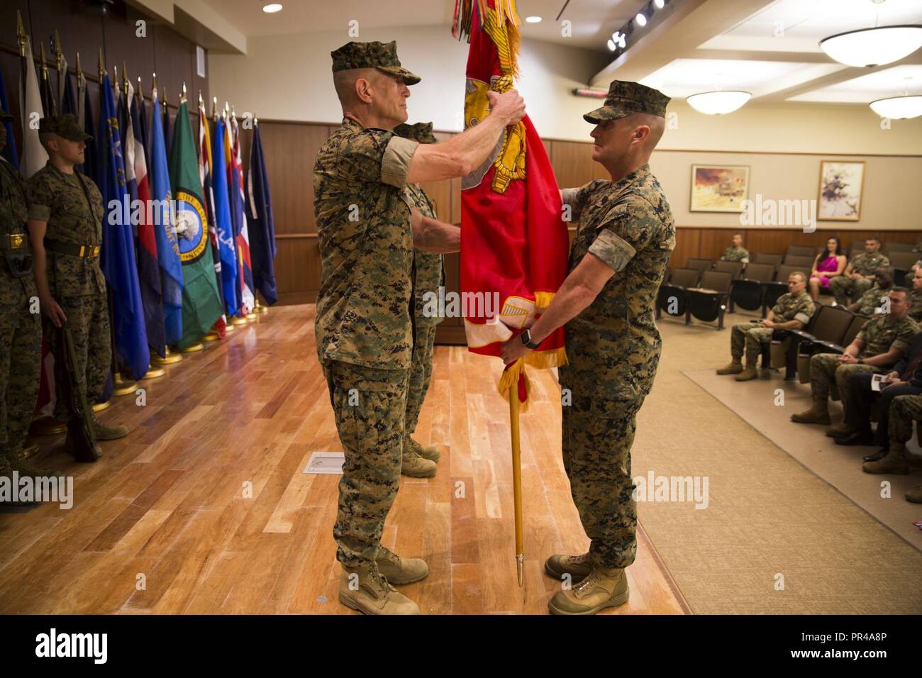 Sgt. Maj. Michael A. Miller, right, sergeant major of 4th Marine ...