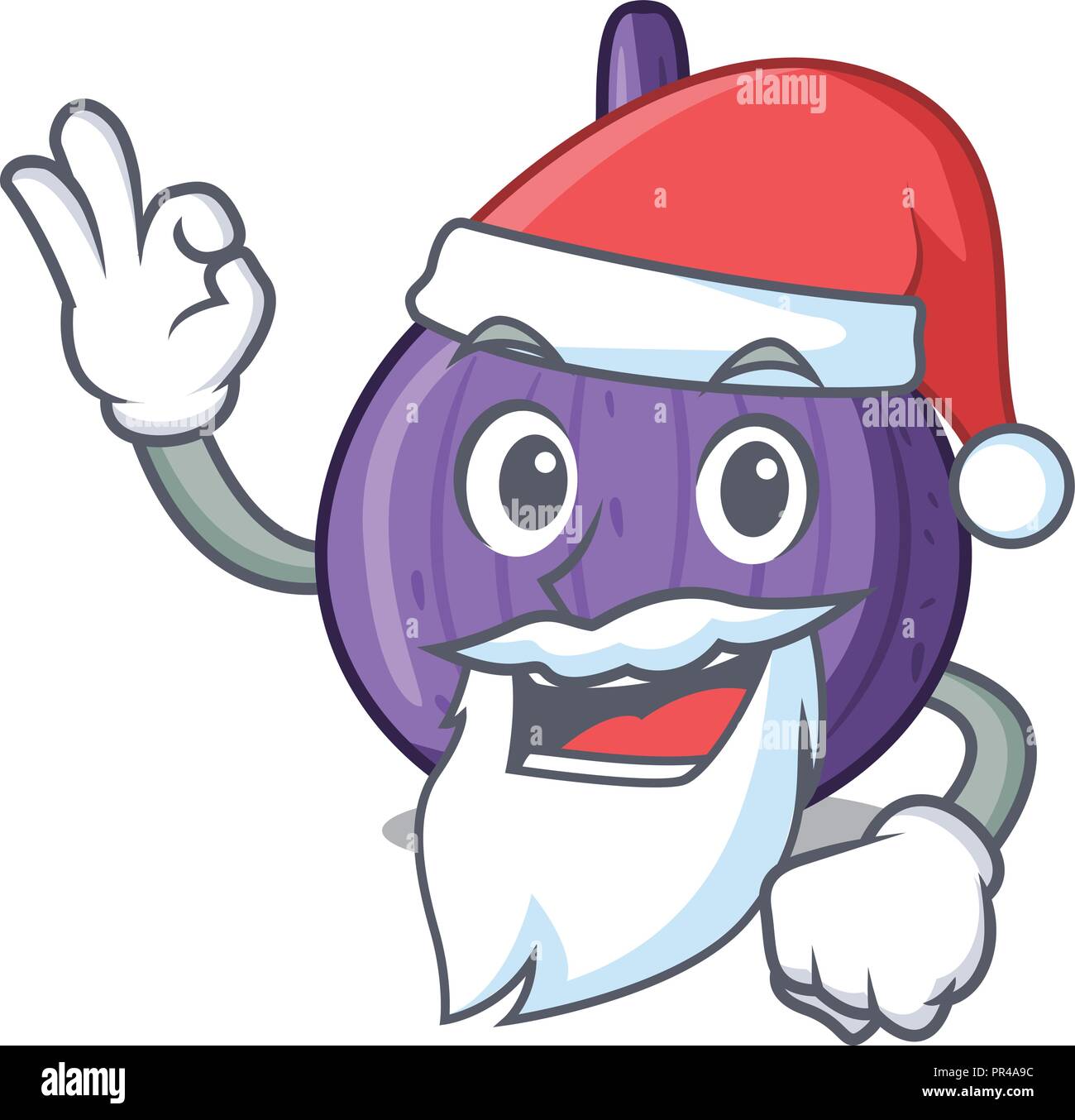 Santa tasty fig fruit isolated on mascot vector illustration Stock ...