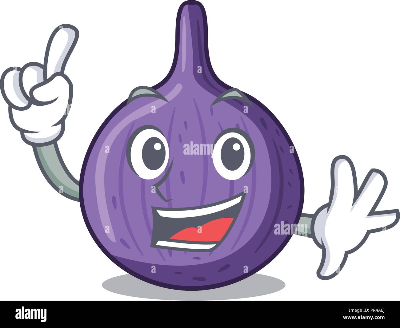 Finger tasty fig fruit isolated on mascot vector illustration Stock ...