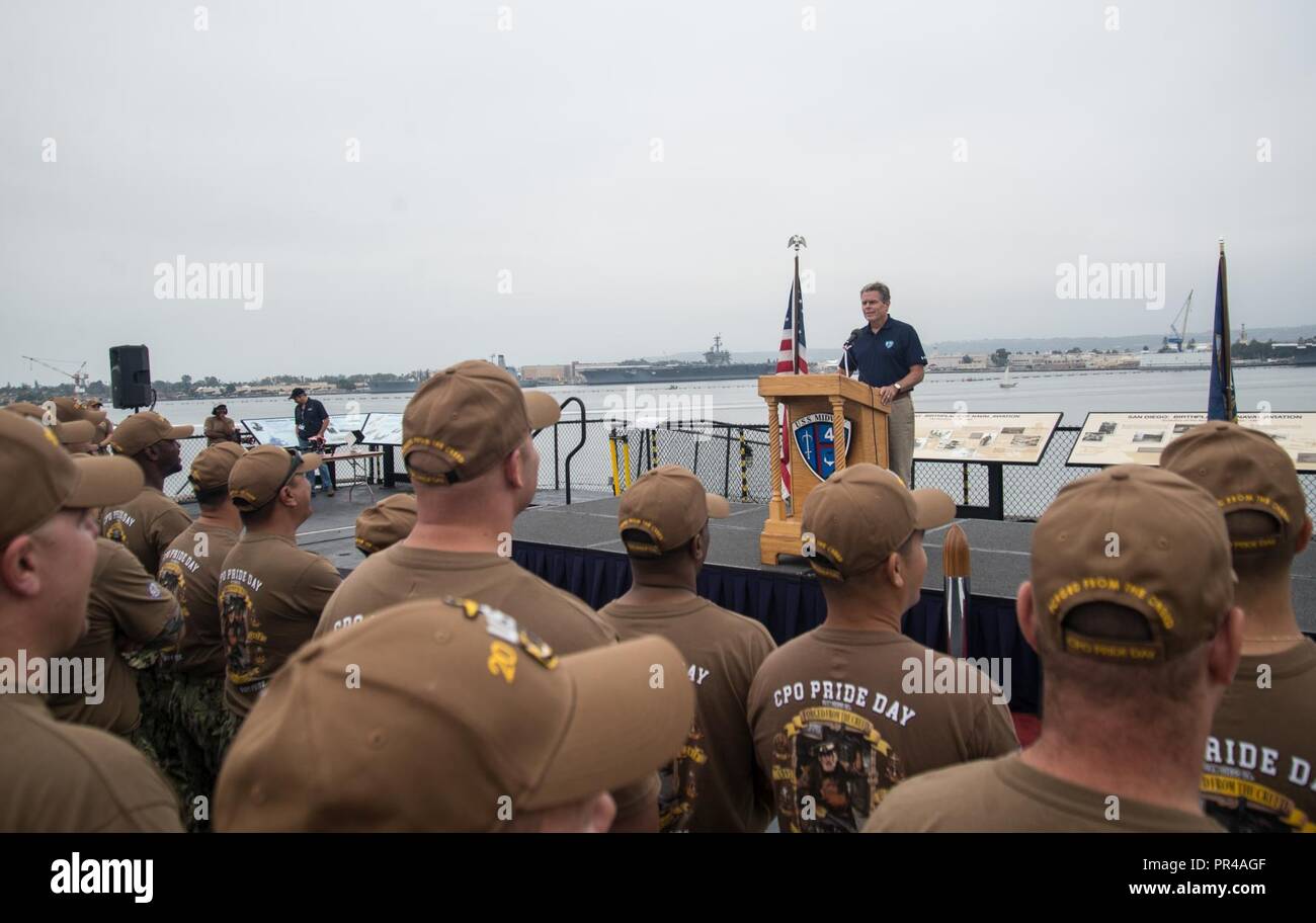 SAN DIEGO (Sept. 7, 2018) Retired Rear Adm. John “Mac” McLaughlin ...