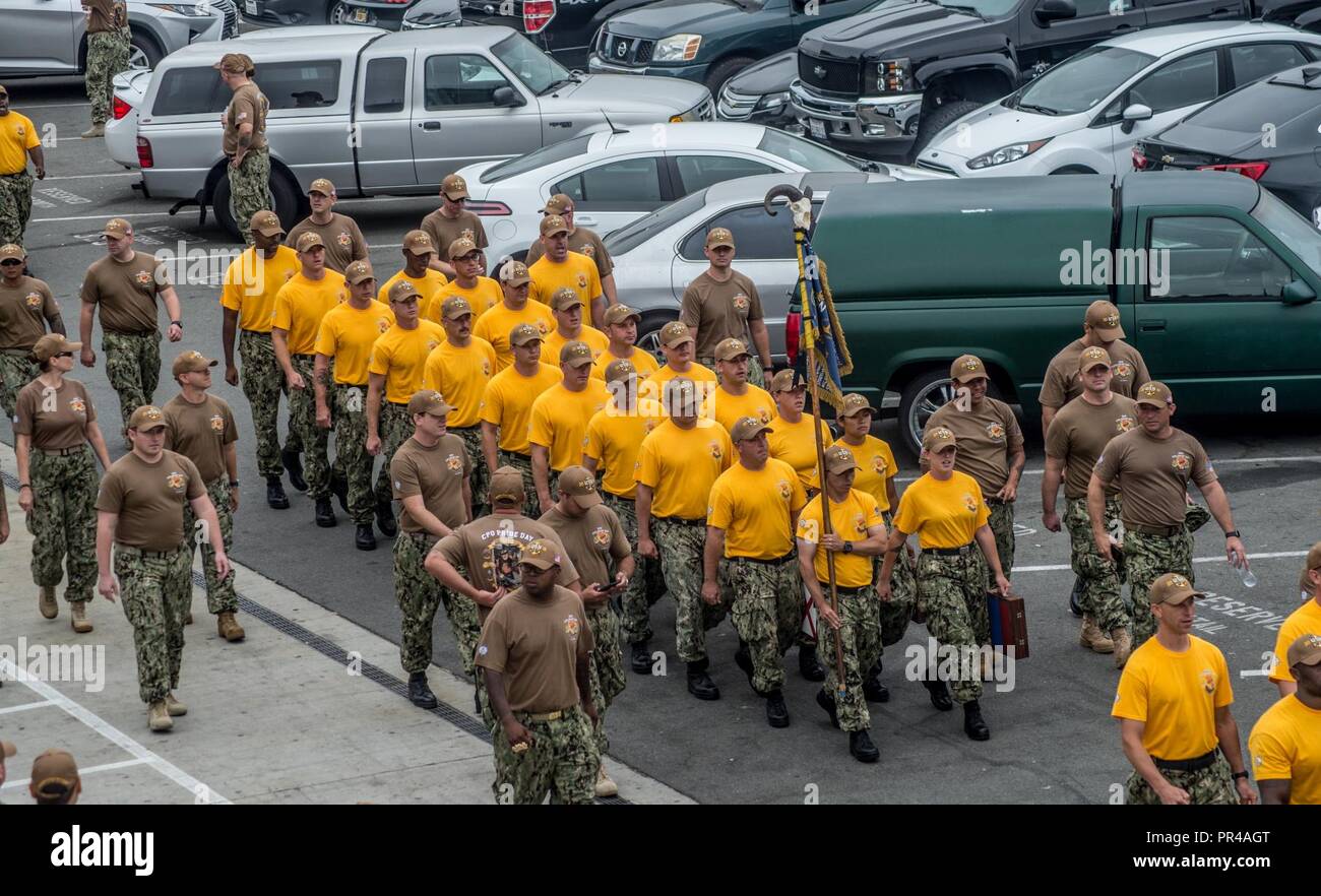 SAN DIEGO (Sept. 7, 2018) Chief Petty Officers (CPOs) and CPO Selectees ...