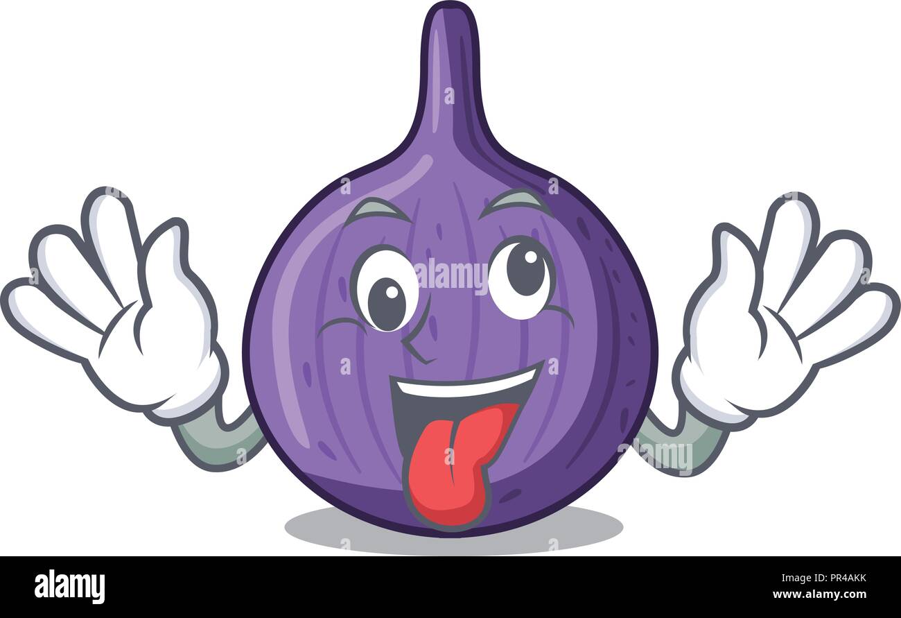 Crazy tasty fig fruit isolated on mascot vector illustration Stock ...