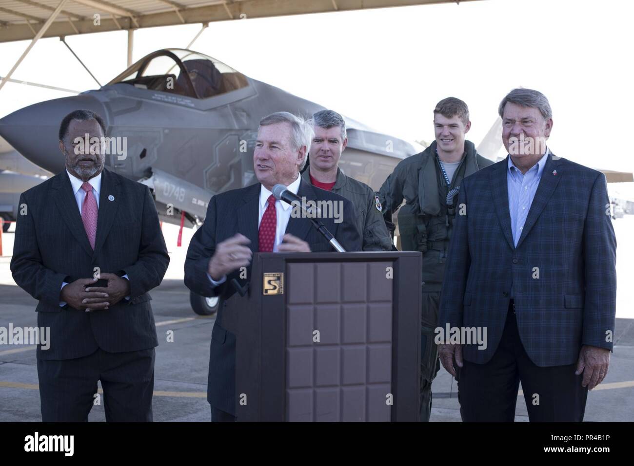 Mayor Todd Strange holds an F35 press conference, Sept. 7, 2018, at ...