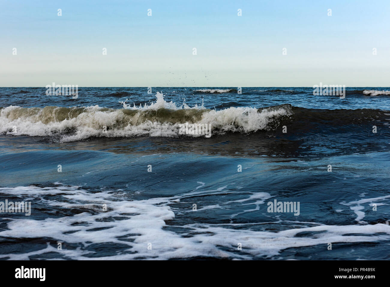 Powerful sea waves splash, natural background Stock Photo - Alamy