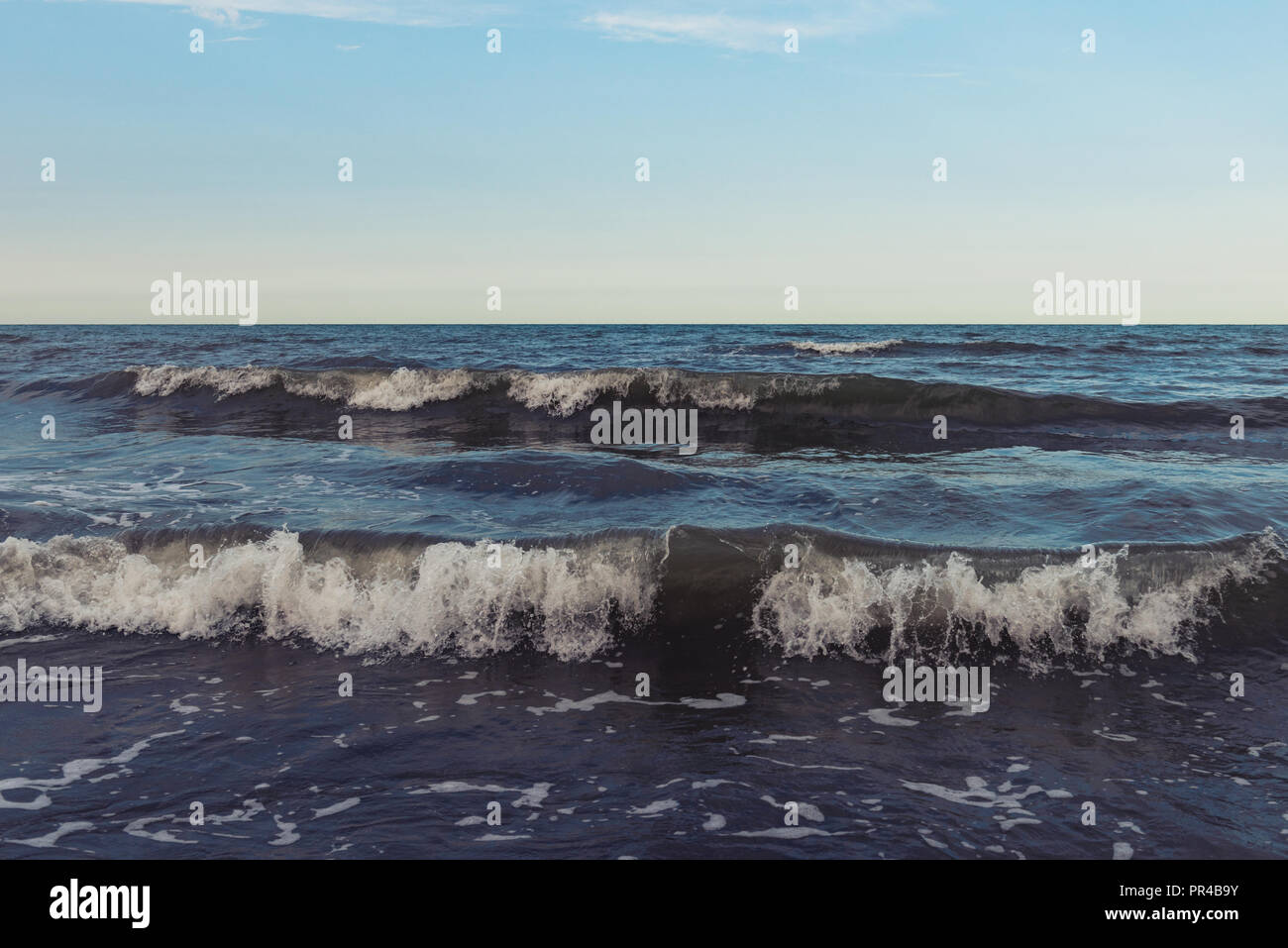Powerful sea waves splash, natural background Stock Photo - Alamy