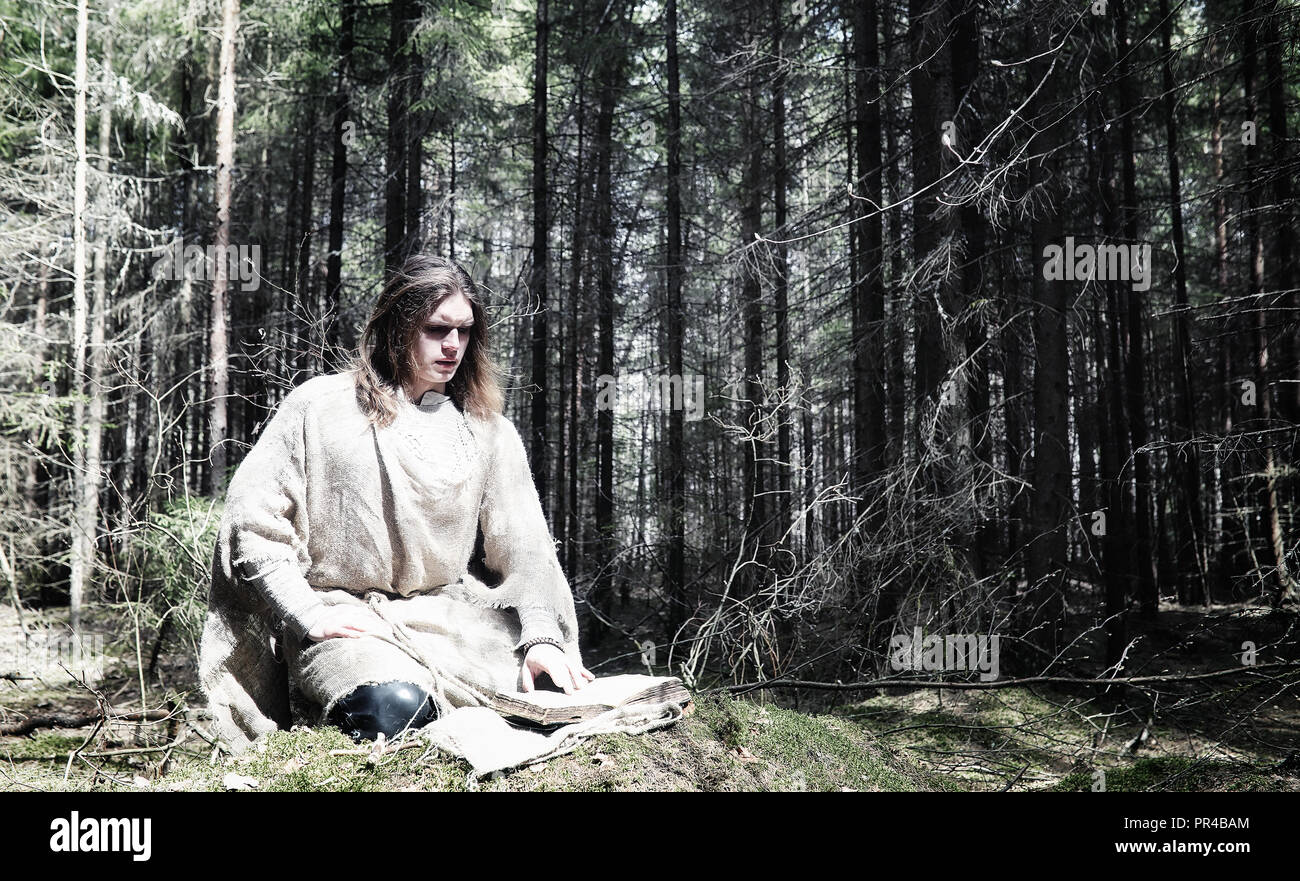 Fairy magician. A sorcerer with a glass sphere, a magical spell Stock ...