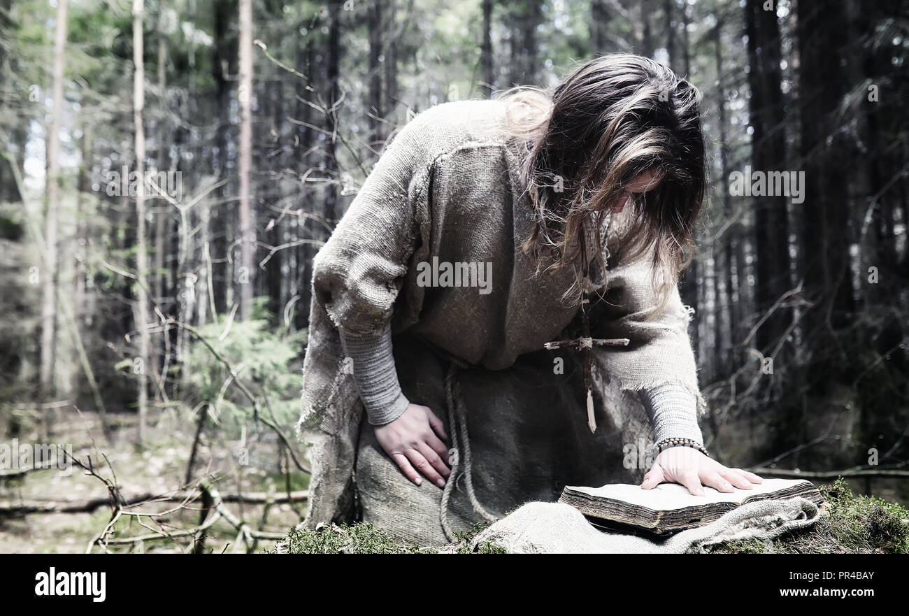 Fairy magician. A sorcerer with a glass sphere, a magical spell Stock ...