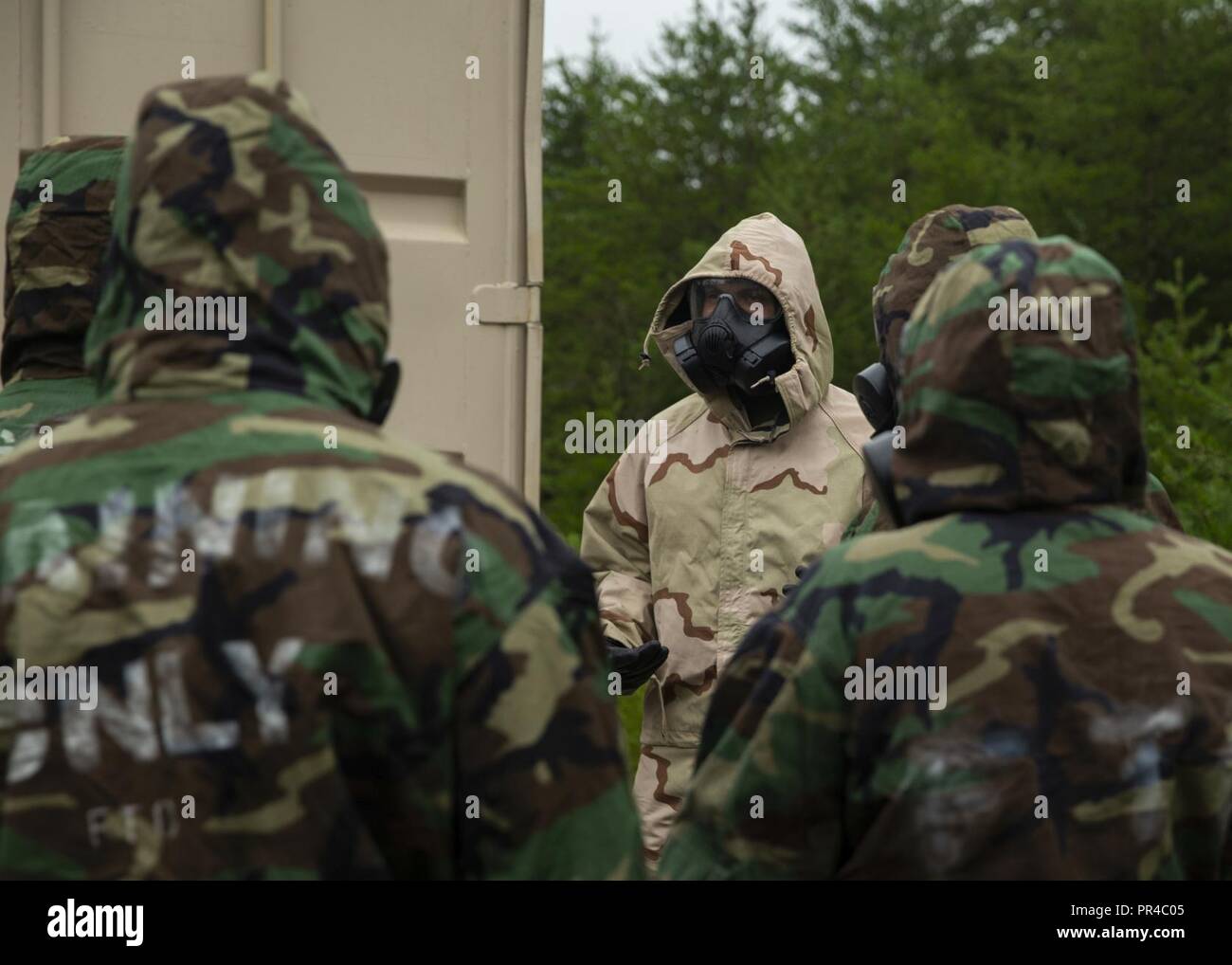 U.S. Marines with Marine Corps Embassy Security Guard (MCESG) prepare ...