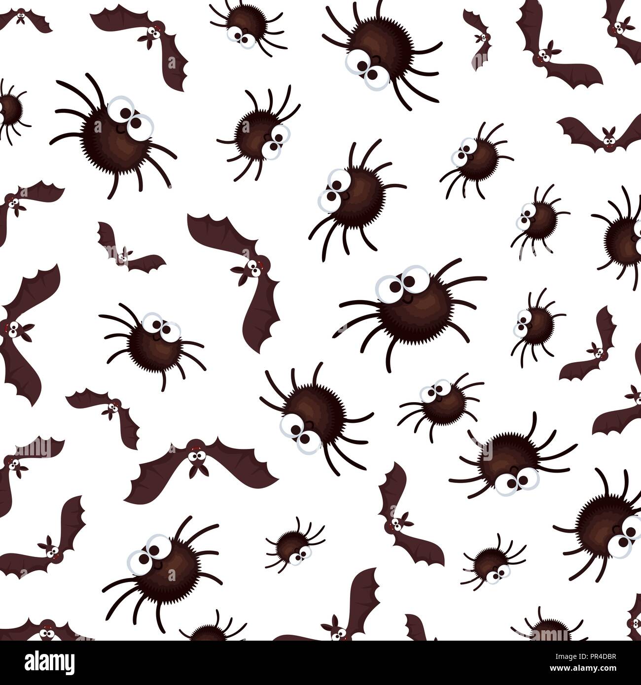 happy halloween spiders and bats pattern vector illustration design ...