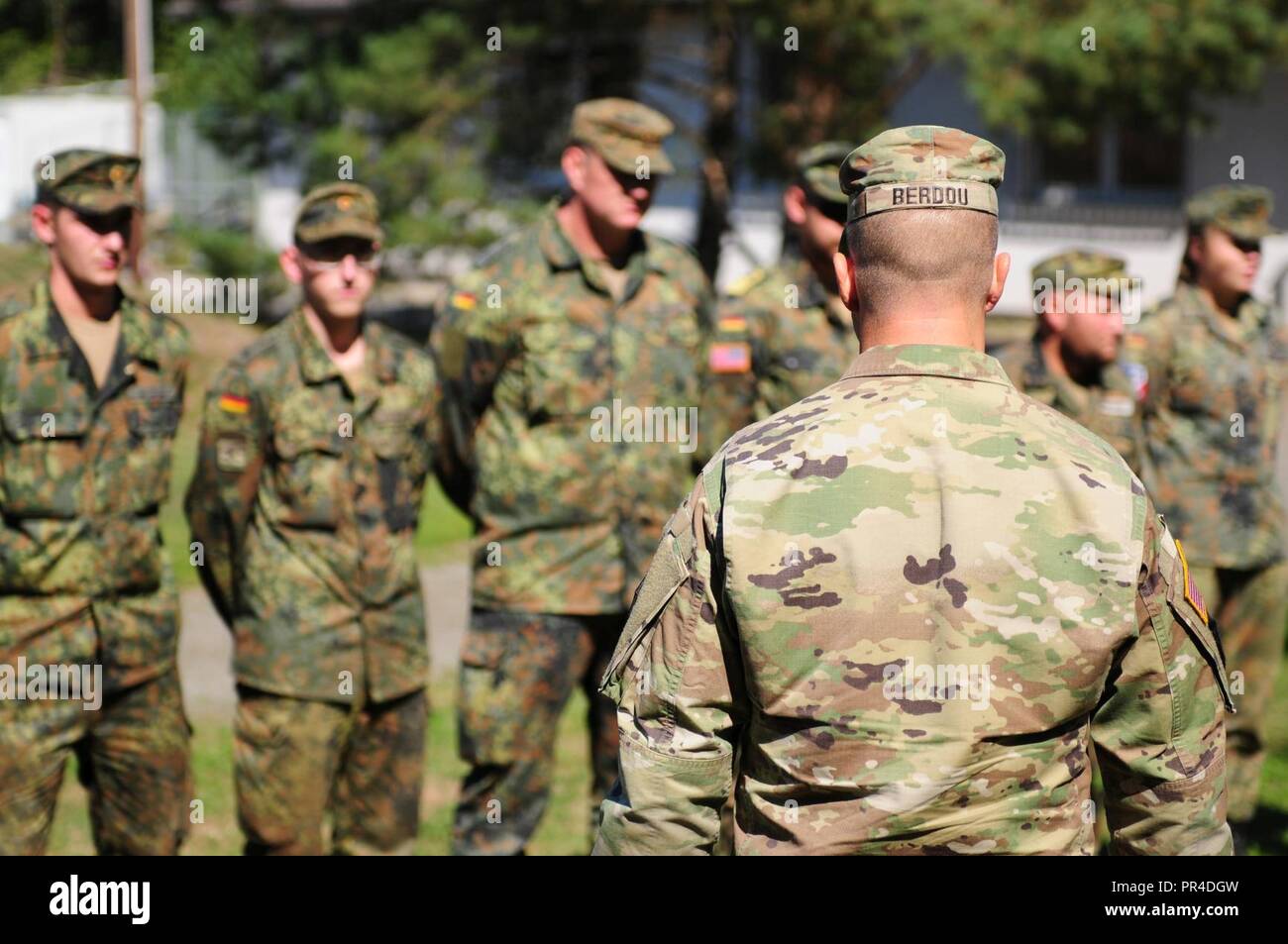 Lt. Col. Jason Berdou commander, 21st Special Troops Battalion Talks to ...