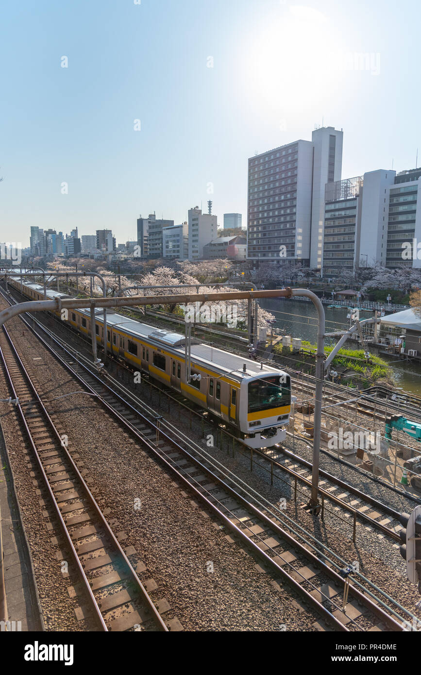 Sotobori Park is famous Cherry blossoms spot that follows along the ...