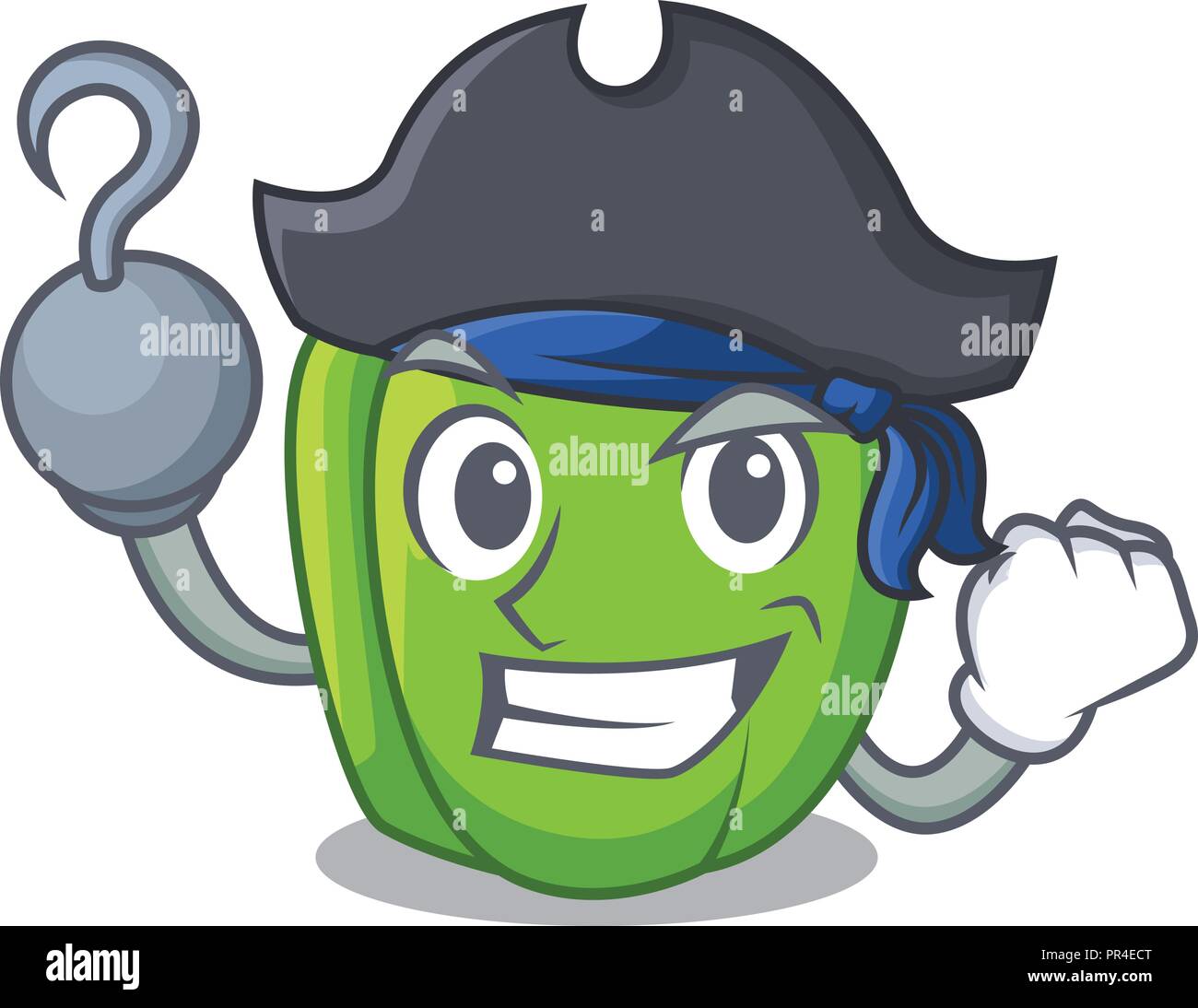 Pirate green pepper in the plate character Stock Vector Image & Art - Alamy