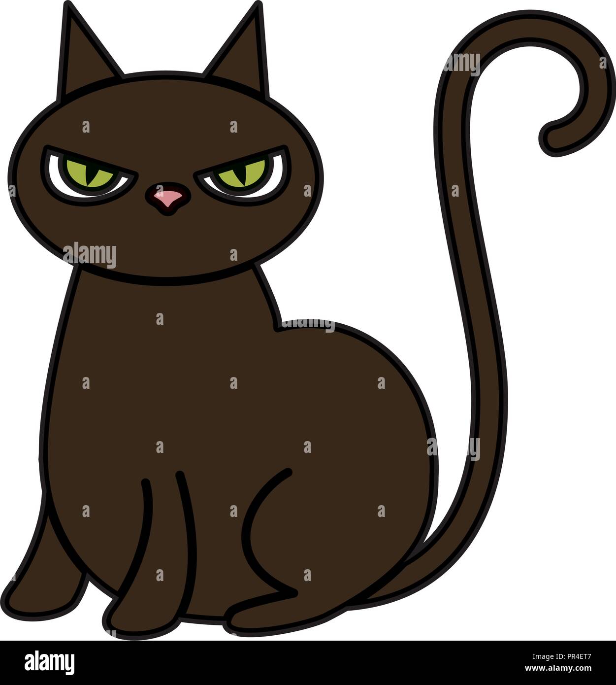 halloween black cat character vector illustration design Stock Vector ...