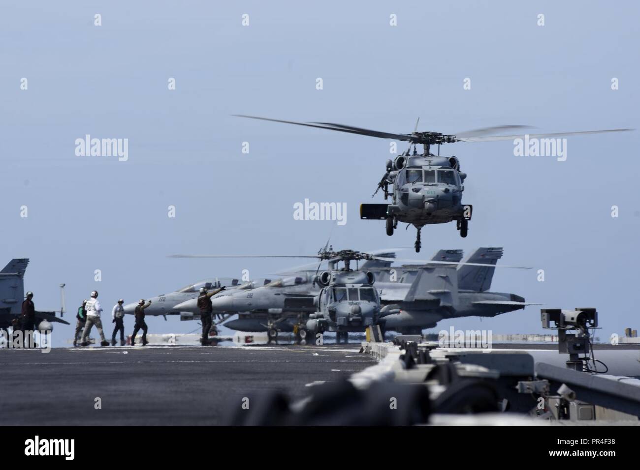 ATLANTIC OCEAN (Sept. 11, 2018) An MH-60S Sea hawk helicopter assigned ...