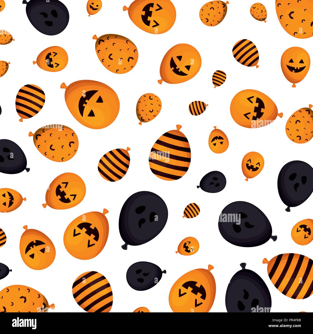 halloween balloons helium styles pattern vector illustration design ...