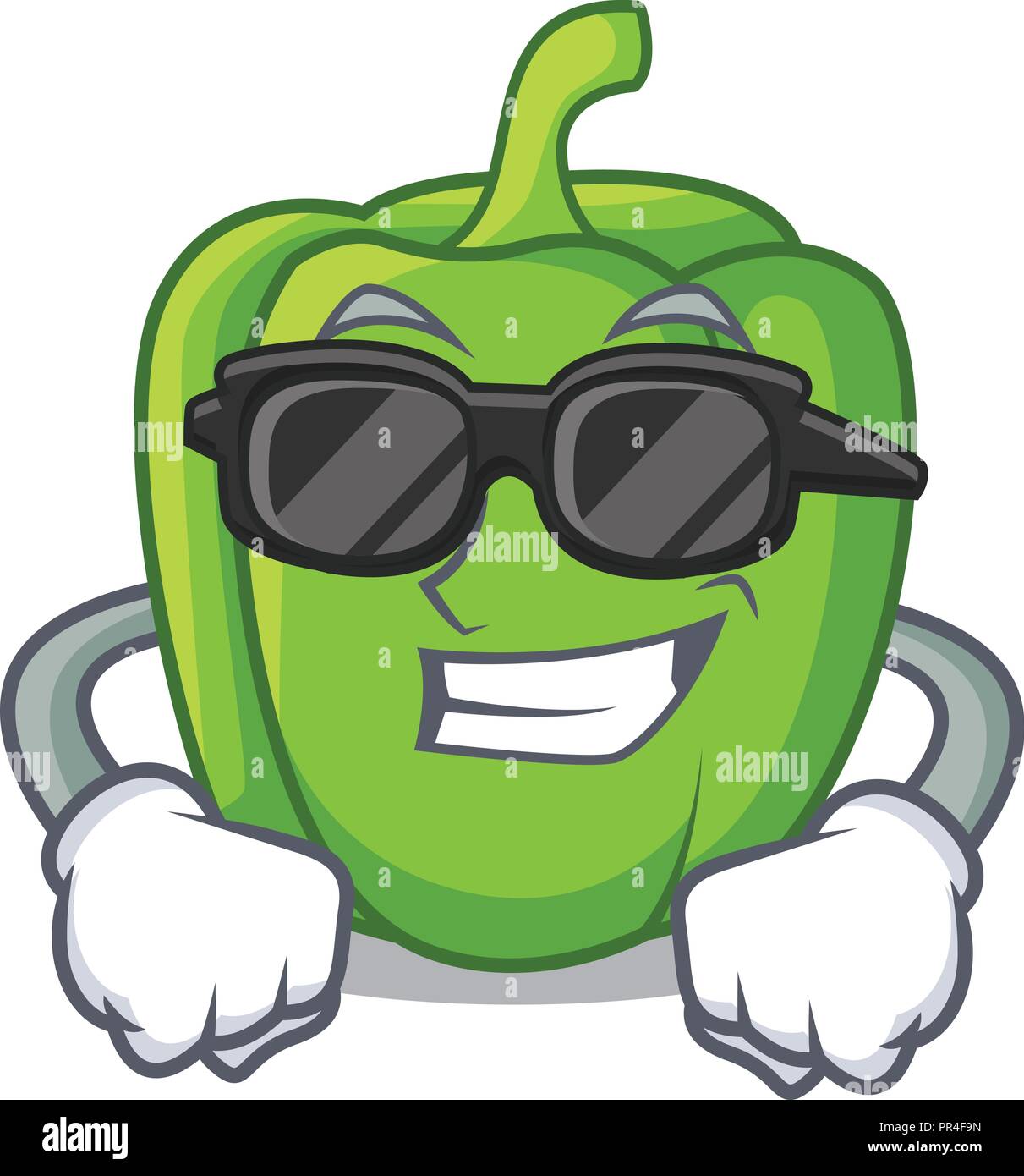 Super cool green peppers on the table cartoon Stock Vector Image & Art ...