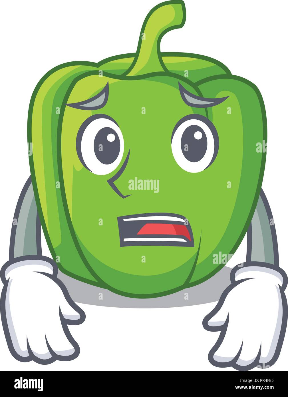 Afraid cartoon fresh green pepper in the kitchen Stock Vector Image ...