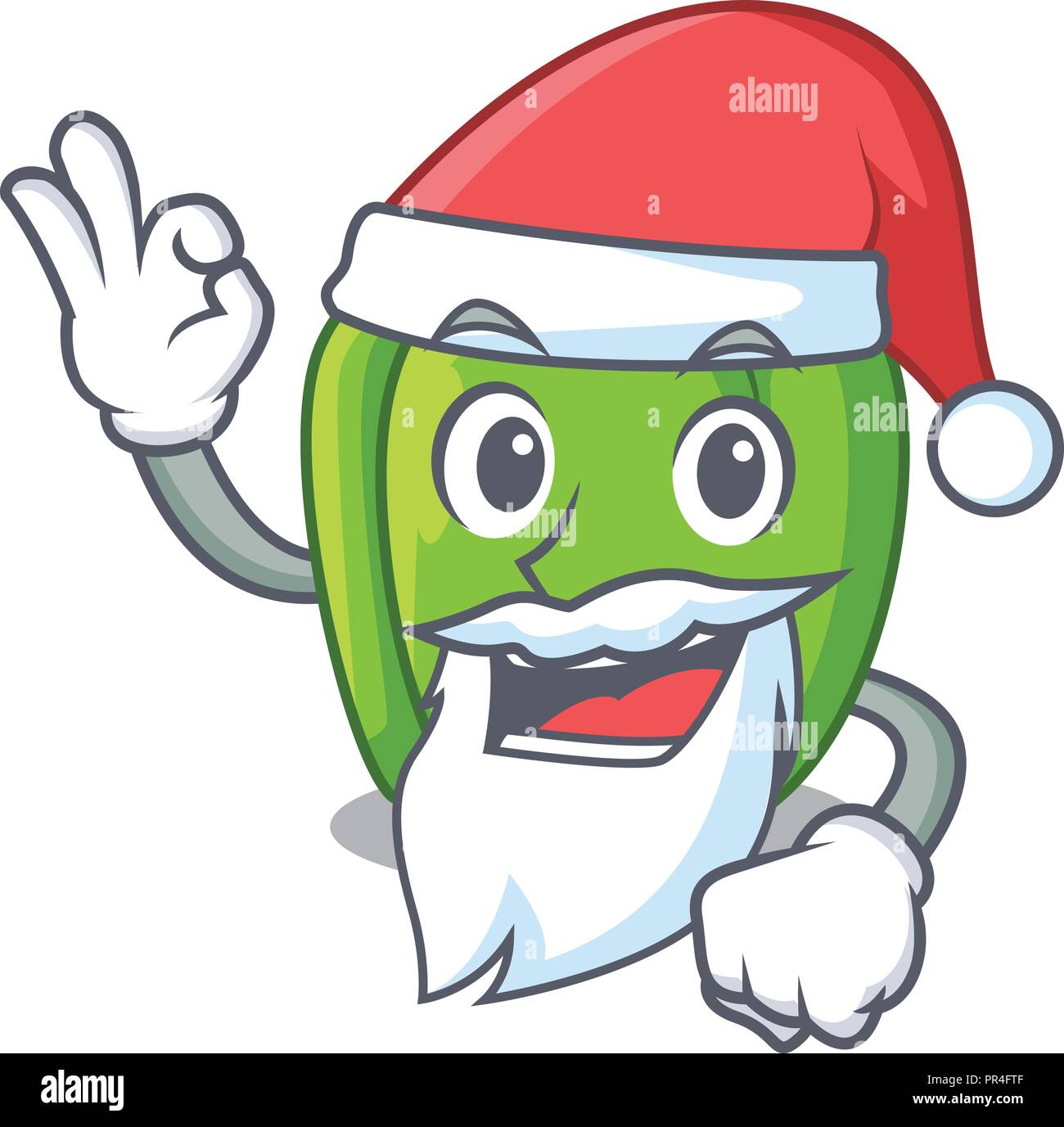 Santa green bell peppers isolated on mascot Stock Vector Image & Art ...