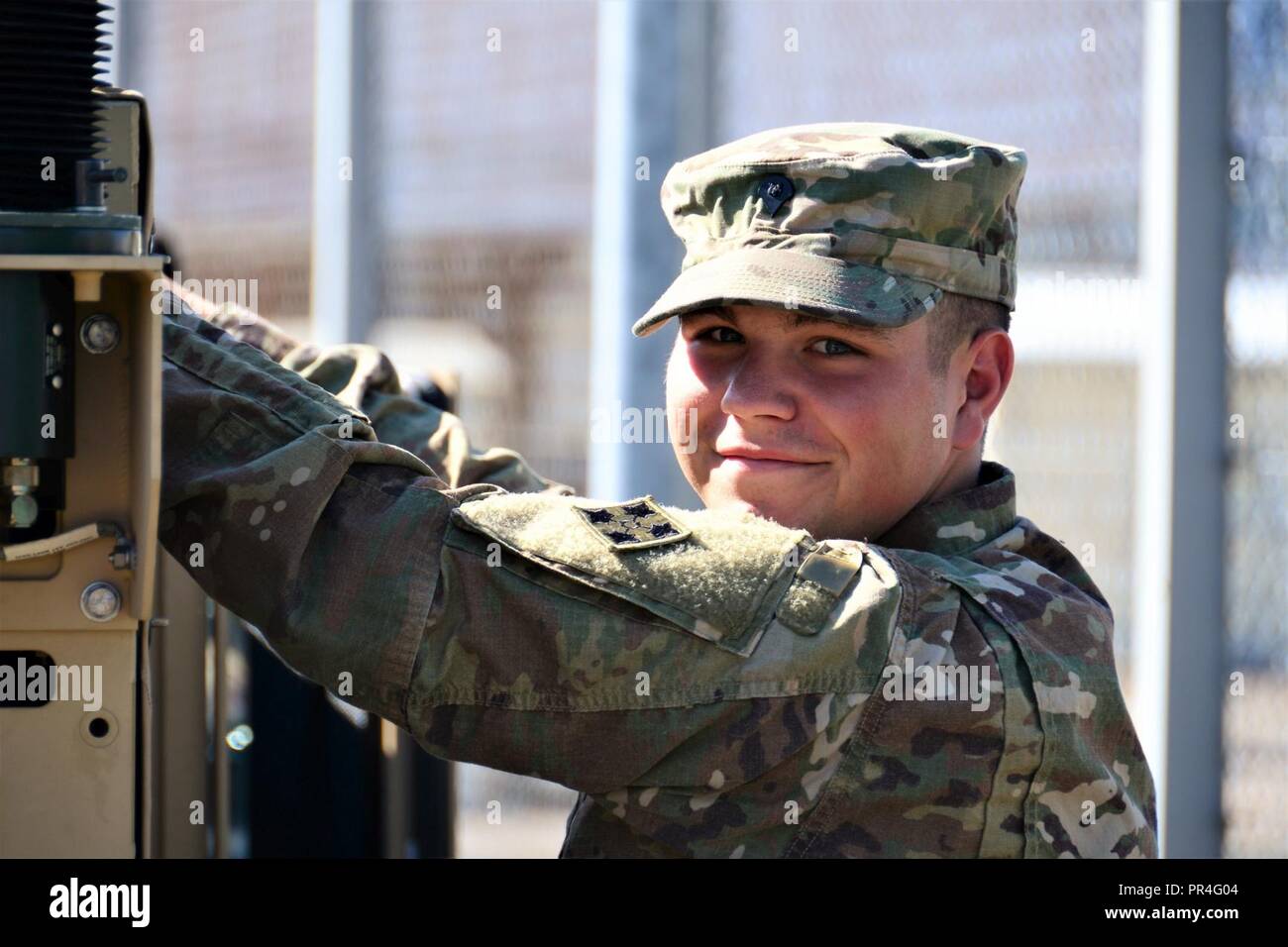 U.S. Army Spc. Brandon Filer, an air traffic control operator (15Q ...