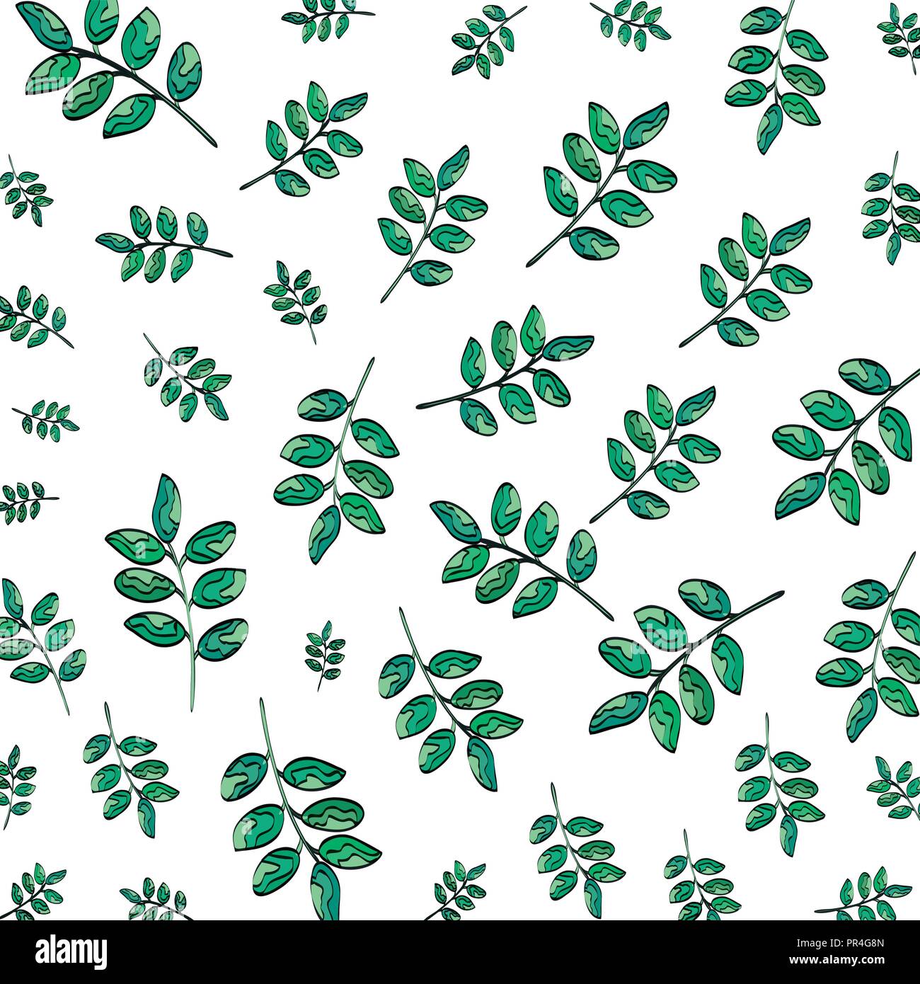 branches with leafs pattern background vector illustration design Stock ...