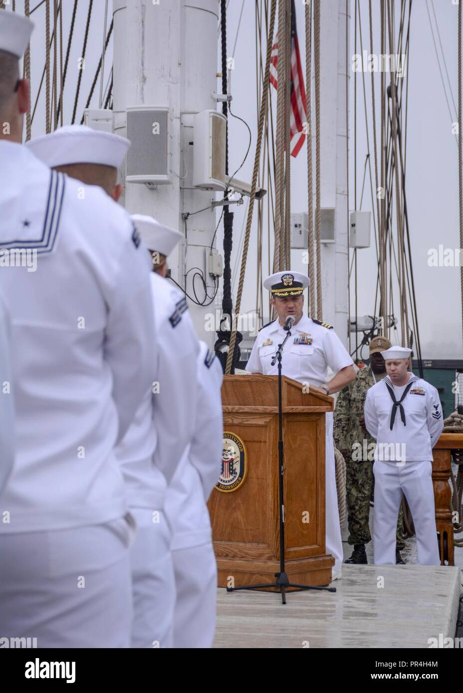 (Sept. 11, 2018) Cmdr. Nathaniel R. Shick, 75th commanding officer of ...
