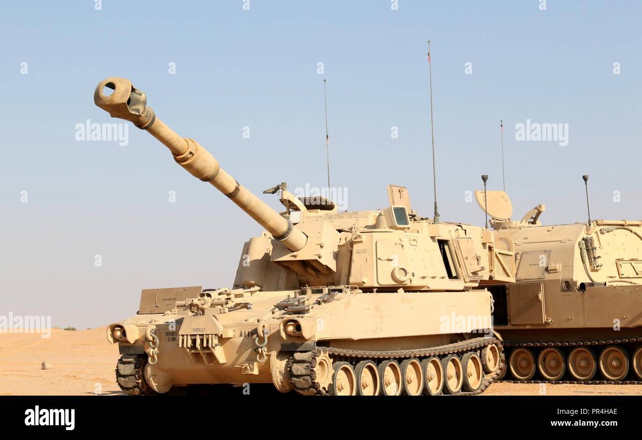MOHAMED NAGUIB MILITARY BASE, Egypt – A M109 Paladin from Alpha Battery ...