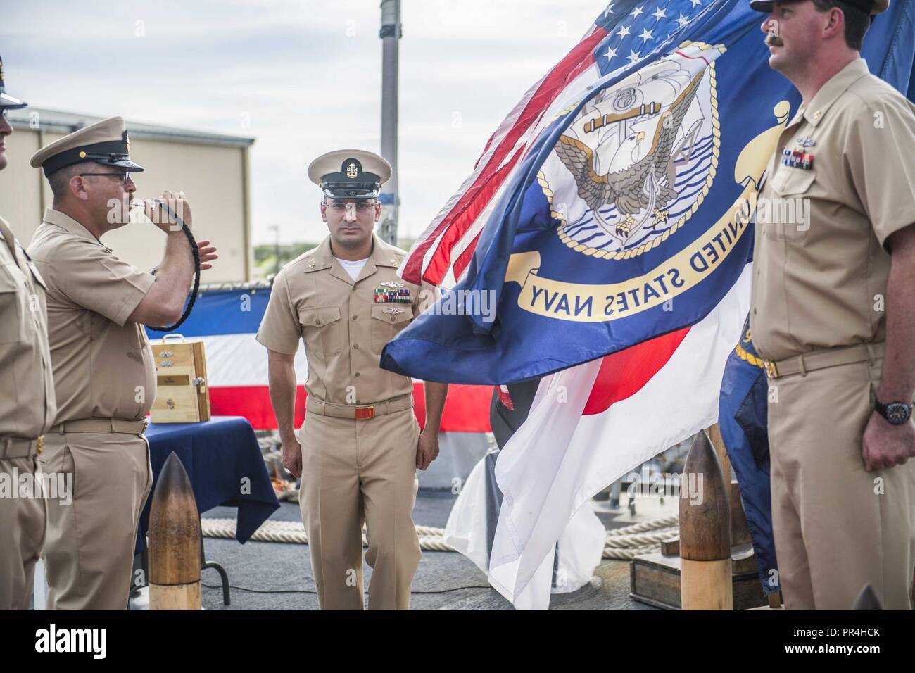 Chief Yeoman Jonathan Torres, from Centennial, Colo., prepares to be ...