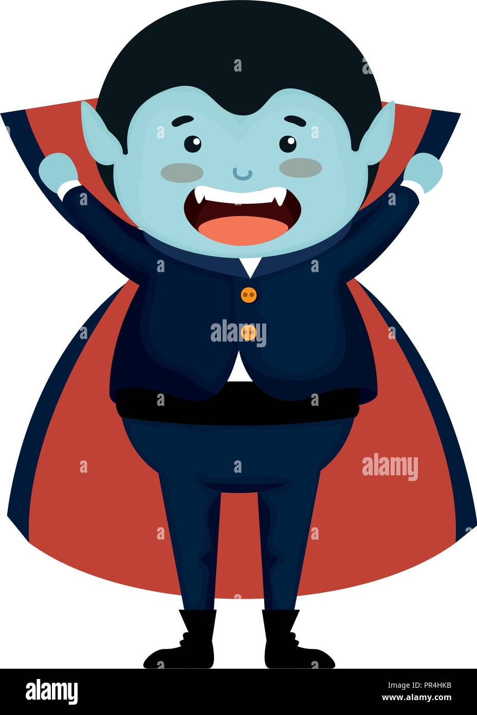 boy dressed up as a halloween dracula vector illustration design Stock ...