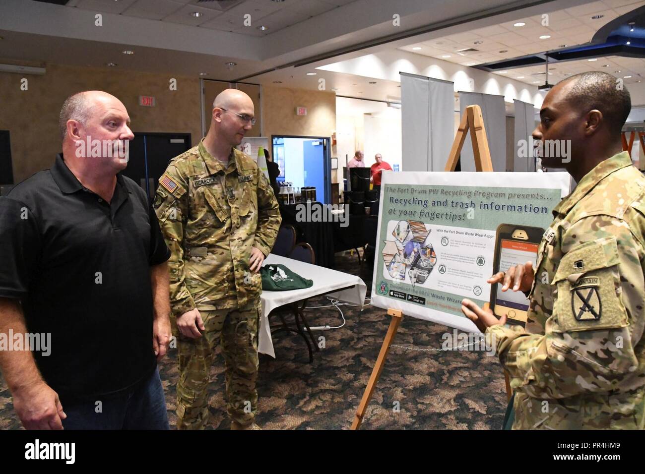 Anthony Reali, Fort Drum's solid waste program manager, introduces a ...
