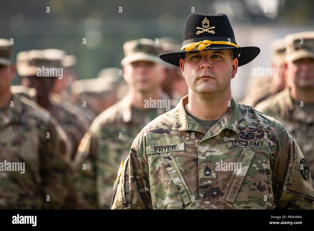 SFC Fryer from the Tennessee National Guard stands at attention during ...