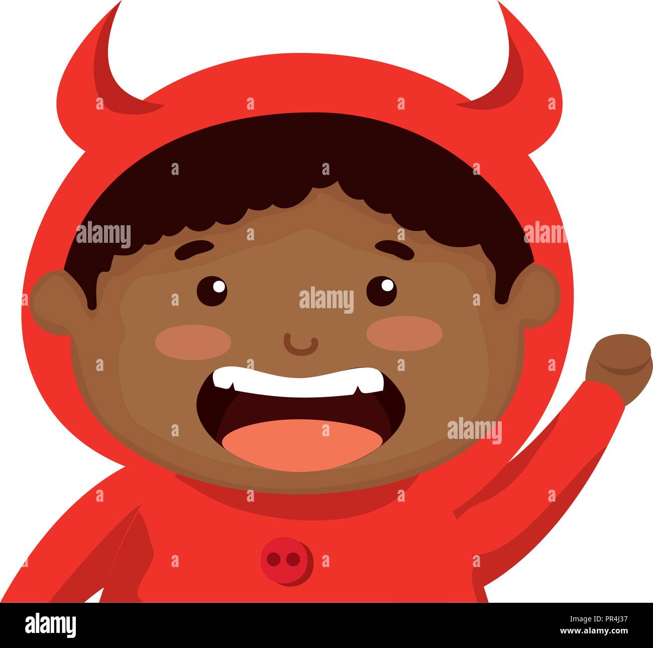 boy dressed up as a halloween devil vector illustration design Stock ...